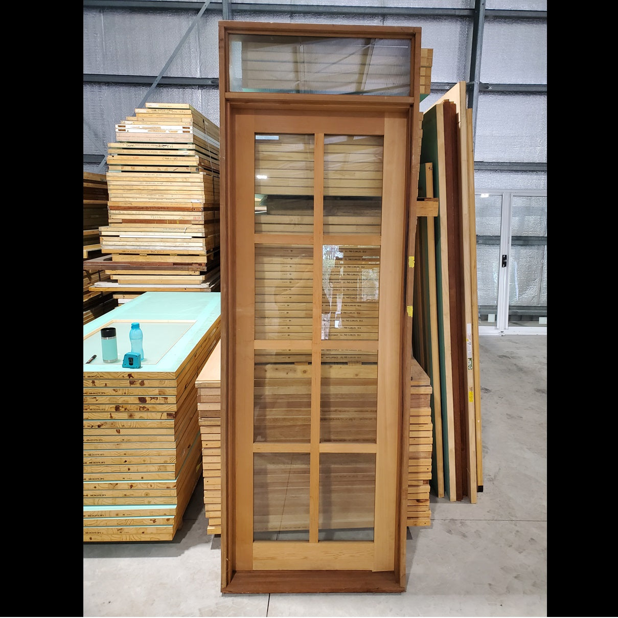 2555h x 865w Pre-hung western red cedar external timber entry door w/ 8 ...