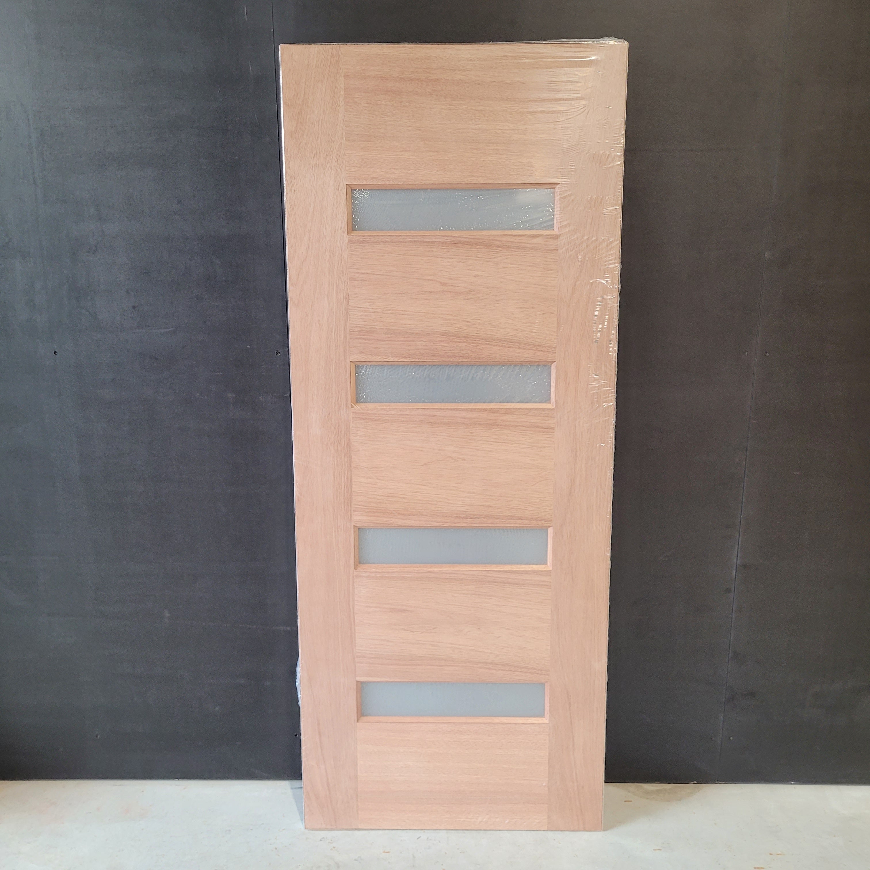 2040 x 820 x 40 timber entry door with 4 x horizontal frosted glass ...